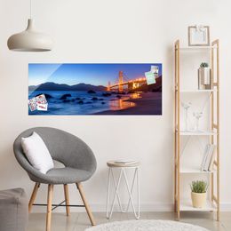 Bilderwelten Glasbild Golden Gate Bridge am Abend