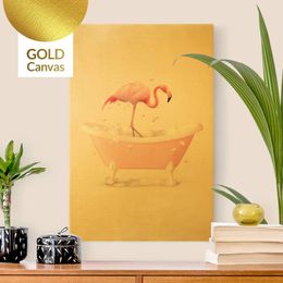 Bilderwelten Leinwandbild Badewannen Flamingo