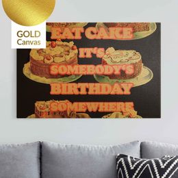 Bilderwelten Leinwandbild Eat Cake It's Birthday