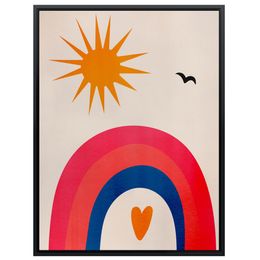 Bilderwelten Leinwandbild Sonnenschein und Regenbogen