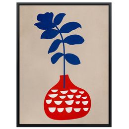 Bilderwelten Leinwandbild Rote Blumenvase