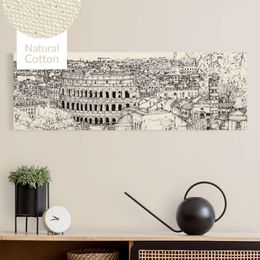 Bilderwelten Leinwandbild - Panorama Stadtstudie - Rom