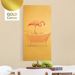 Bilderwelten Leinwandbild Badewannen Flamingo
