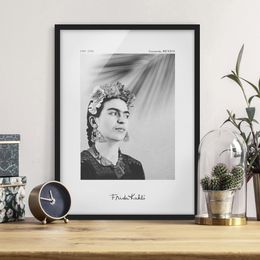 Bilderwelten Bild mit Rahmen Frida Kahlo Portrait mit Schmuck