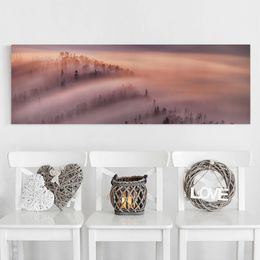 Bilderwelten Leinwandbild - Panorama Nebelflut