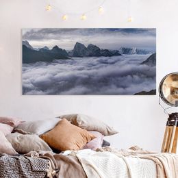Bilderwelten Leinwandbild - Querformat Wolkenmeer im Himalaya