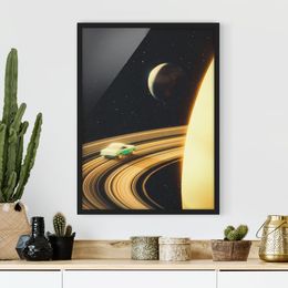 Bilderwelten Bild mit Rahmen Retro Collage - Saturn Highway