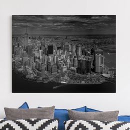 Bilderwelten Leinwandbild - Querformat New York - Manhattan aus der Luft
