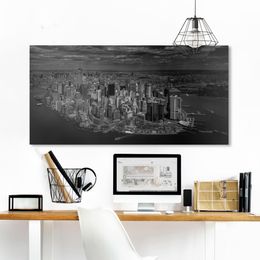 Bilderwelten Leinwandbild - Querformat New York - Manhattan aus der Luft