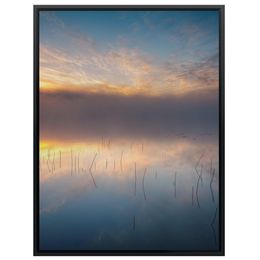 Bilderwelten Leinwandbild - Hochformat Sonnenaufgang schwedischer See