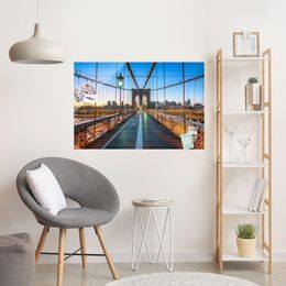 Bilderwelten Glasbild Morgenblick von der Brooklyn Bridge
