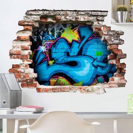 Bilderwelten Wandtattoo modern 3D-Effekt Wandaufkleber - Colours of Graffiti - Beton Wohnzimmer Schlafzimmer