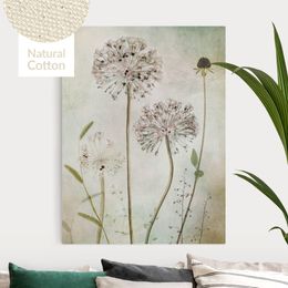 Bilderwelten Leinwandbild - Hochformat Lauchbl&uuml;ten in Pastell