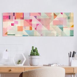 Bilderwelten Leinwandbild Pastellfarbene Dreiecke