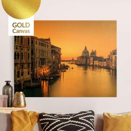 Bilderwelten Leinwandbild - Querformat Goldenes Venedig