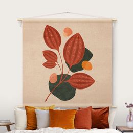 Bilderwelten Wandteppich Boho Bl&auml;tter