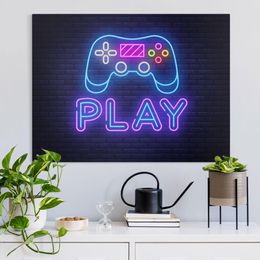 Bilderwelten Leinwandbild Neon Gaming Controller