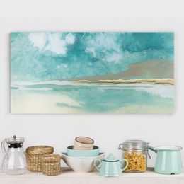 Bilderwelten Leinwandbild Smaragd-Wolken und Gold