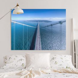 Bilderwelten Leinwandbild - Querformat Br&uuml;cke zur Insel