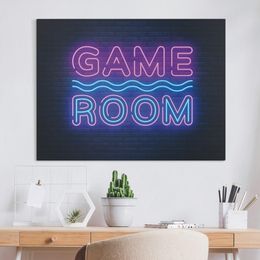 Bilderwelten Leinwandbild Neon Schrift Game Room