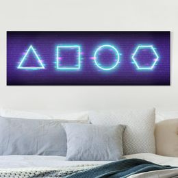 Bilderwelten Leinwandbild Geometrische Formen in Neonfarben