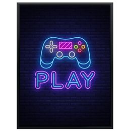 Bilderwelten Leinwandbild Neon Gaming Controller