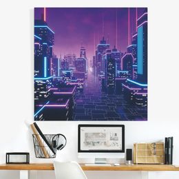 Bilderwelten Leinwandbild Neon Stadtlichter