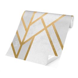 Mustertapete Art Deco Geometrie Wei&szlig; Gold