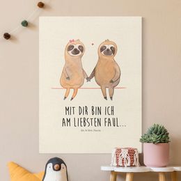Bilderwelten Leinwandbild Mr. & Mrs. Panda - Faultier - Mit Dir