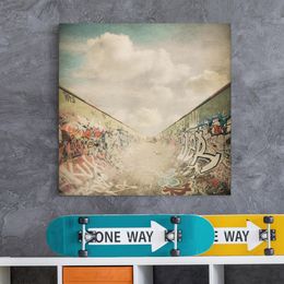 Bilderwelten Leinwandbild - Quadrat Graffiti-Skatepark