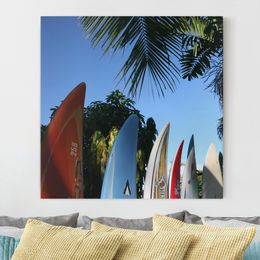 Bilderwelten Leinwandbild Strand modern Kunstdruck blau - Surfers Paradise - Fahrzeuge XXL Wohnzimmer Schlafzimmer