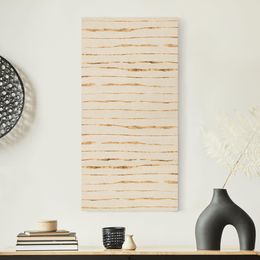 Bilderwelten Leinwandbild Goldene Wellen auf Hellbeige