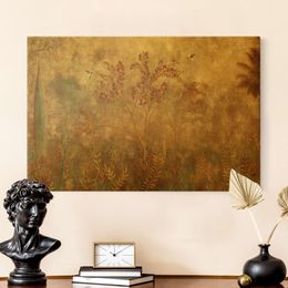 Bilderwelten Leinwandbild Waldlichtung mit Orangenbaum bei Tag