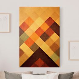 Bilderwelten Leinwandbild Warmes Geometrie Muster