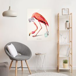 Bilderwelten Glasbild Boho Vogel - Flamingo