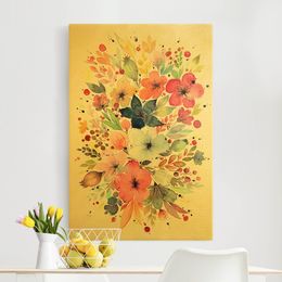 Bilderwelten Leinwandbild Esther Meinl - Farbenfrohe Aquarell Blumen