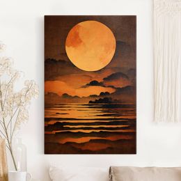 Bilderwelten Leinwandbild Oranger Mond