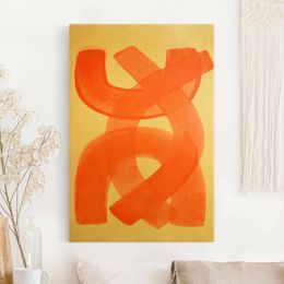 Bilderwelten Leinwandbild Orange Pinselstriche