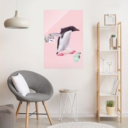 Bilderwelten Glasbild Flip-Flop Pinguin