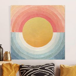 Bilderwelten Leinwandbild Sonne zwischen Himmel und Meer