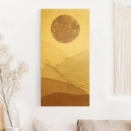 Bilderwelten Leinwandbild Aquarell Landschaft Sonnensturm