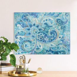 Bilderwelten Leinwandbild Indisches Paisley in blau