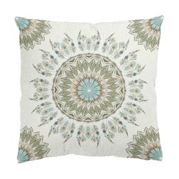 Bilderwelten Dekokissen Mandala Aquarell Federn Muster blau gr&uuml;n