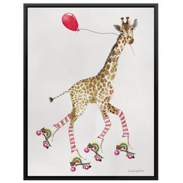 Bilderwelten Leinwandbild Giraffe auf Freudenfahrt
