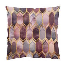 Bilderwelten Dekokissen Glasmalerei geometrisch Ros&eacute; Gold