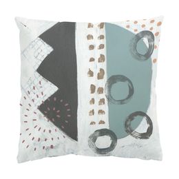 Bilderwelten Dekokissen gr&uuml;n originell Abstrakt - Karneval der Formen in Petrol III - Bett Couch Sofakissen Bezug & F&uuml;llung in 40x40 50x50 60x60