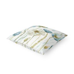 Bilderwelten Dekokissen Bl&uuml;ten in Gold und Blau