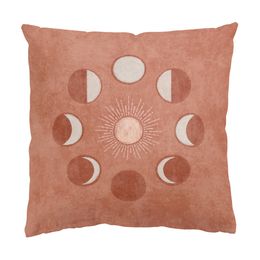 Bilderwelten Dekokissen braun Spirituell Vintage - Boho Mondphasen mit Sonne - Retro Sofakissen Bezug & F&uuml;llung in 40x40 50x50 60x60