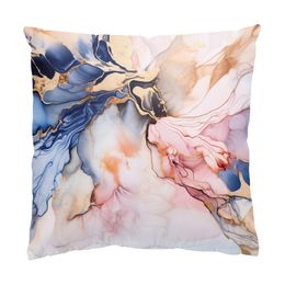Bilderwelten Dekokissen pastell originell modern - Fl&uuml;ssiges Farbspiel mit Gold - Bett Couch Sofakissen Bezug & F&uuml;llung in 40x40 50x50 60x60