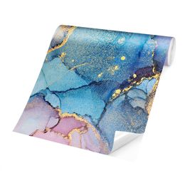 Fototapete Aquarell Pastell Bunt mit Gold